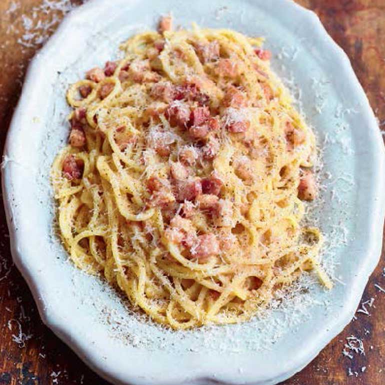 Klassieke Pasta Carbonara Receptblog Pasta Carbonara Voedsel Hot Sex